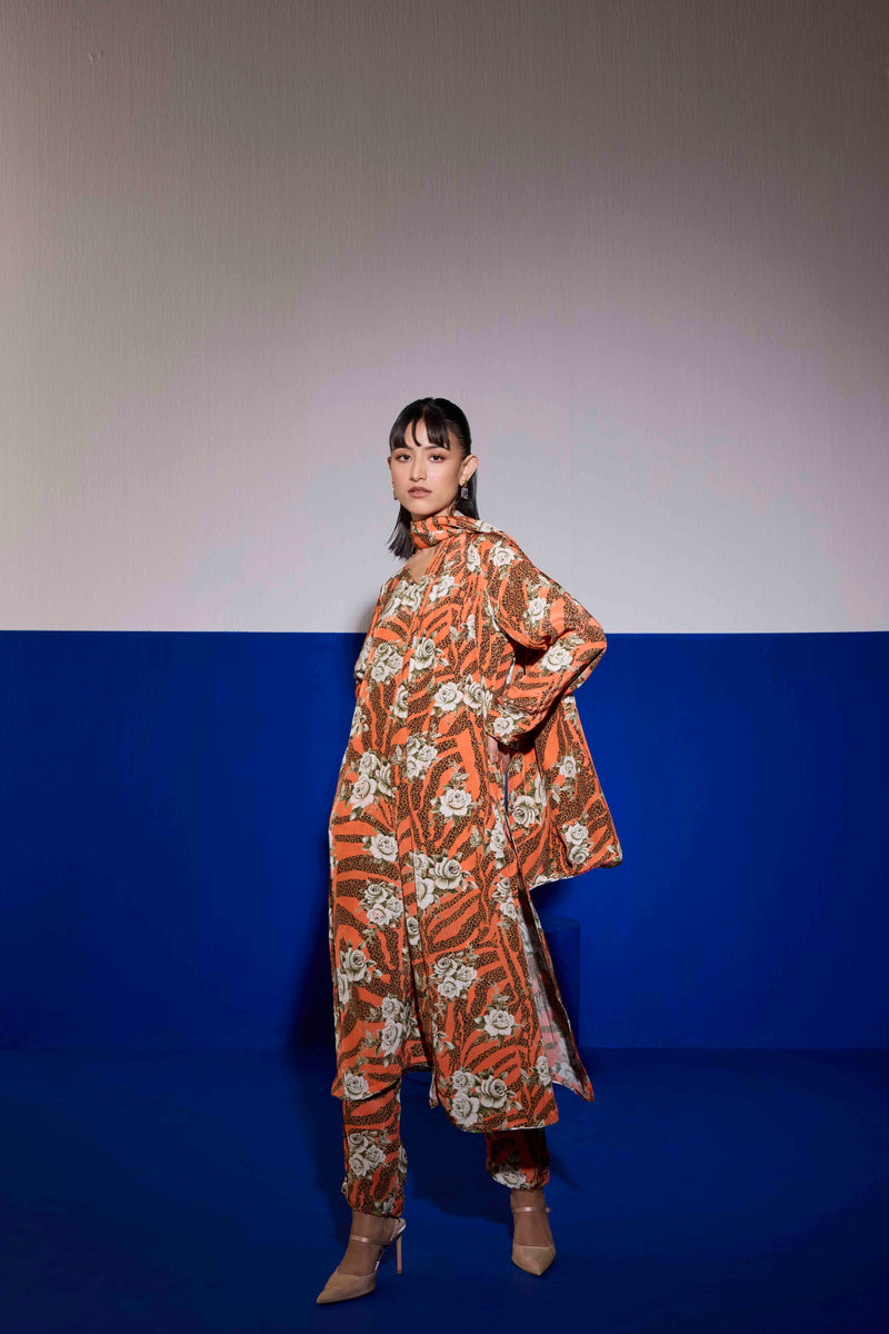 Stealing Limelight Set In Orange Forest Print Sil Sila